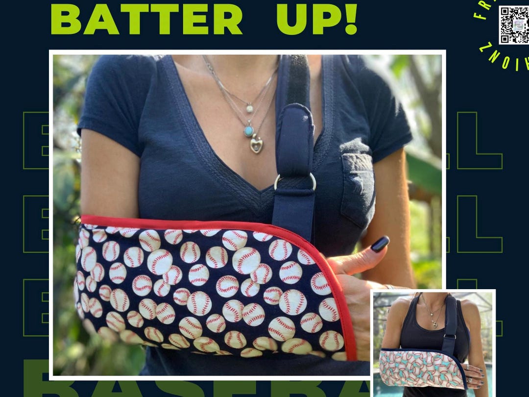 Arm Sling | Batter up Baseball Designer Arm Sling - Padded Arm Support ...