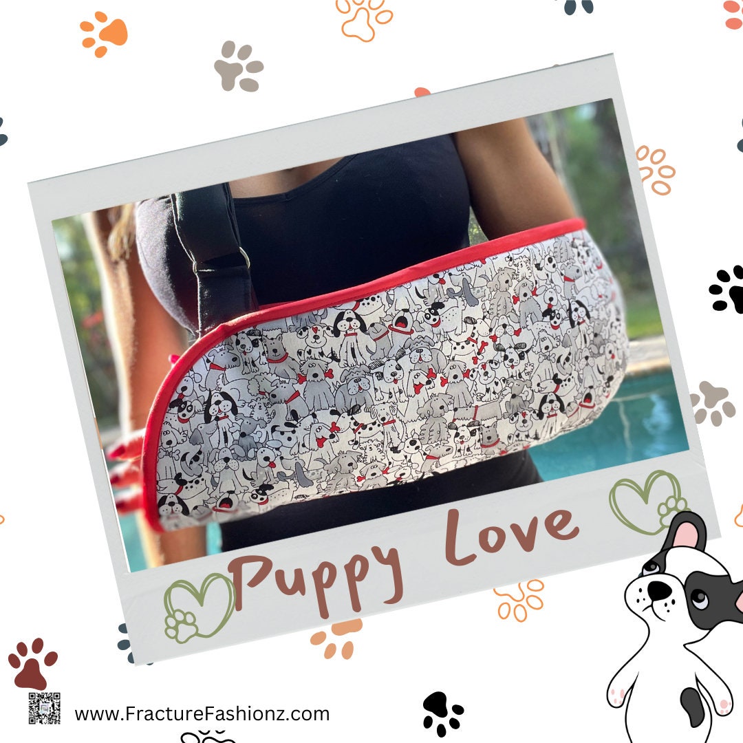 Arm Sling | Puppy Love Padded Arm Sling - Fun Dog Design Arm ...
