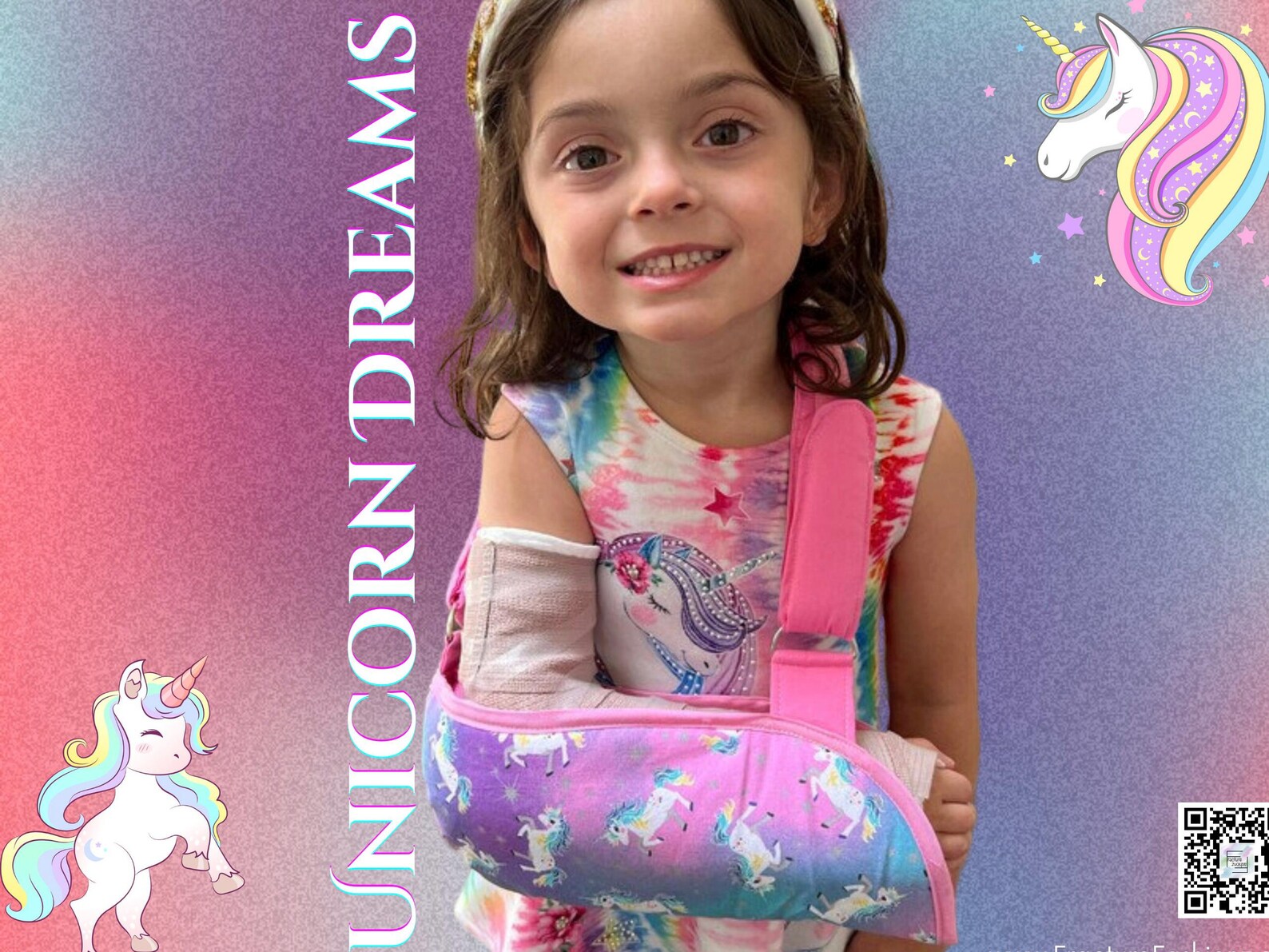Arm Sling | Unicorn Dreams Designer Arm Sling - Padded and Comfortable ...