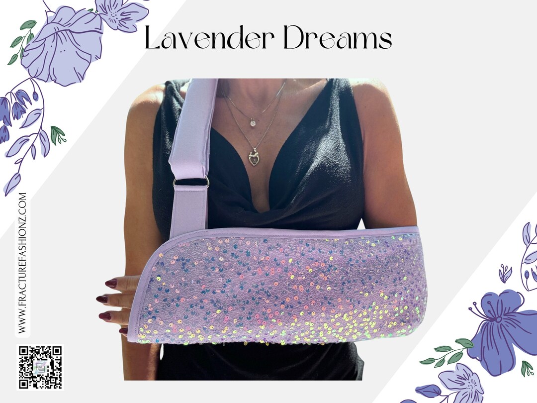 Arm Sling | Lavender Dreams: Sparkling Sequin Padded Arm Sling ...
