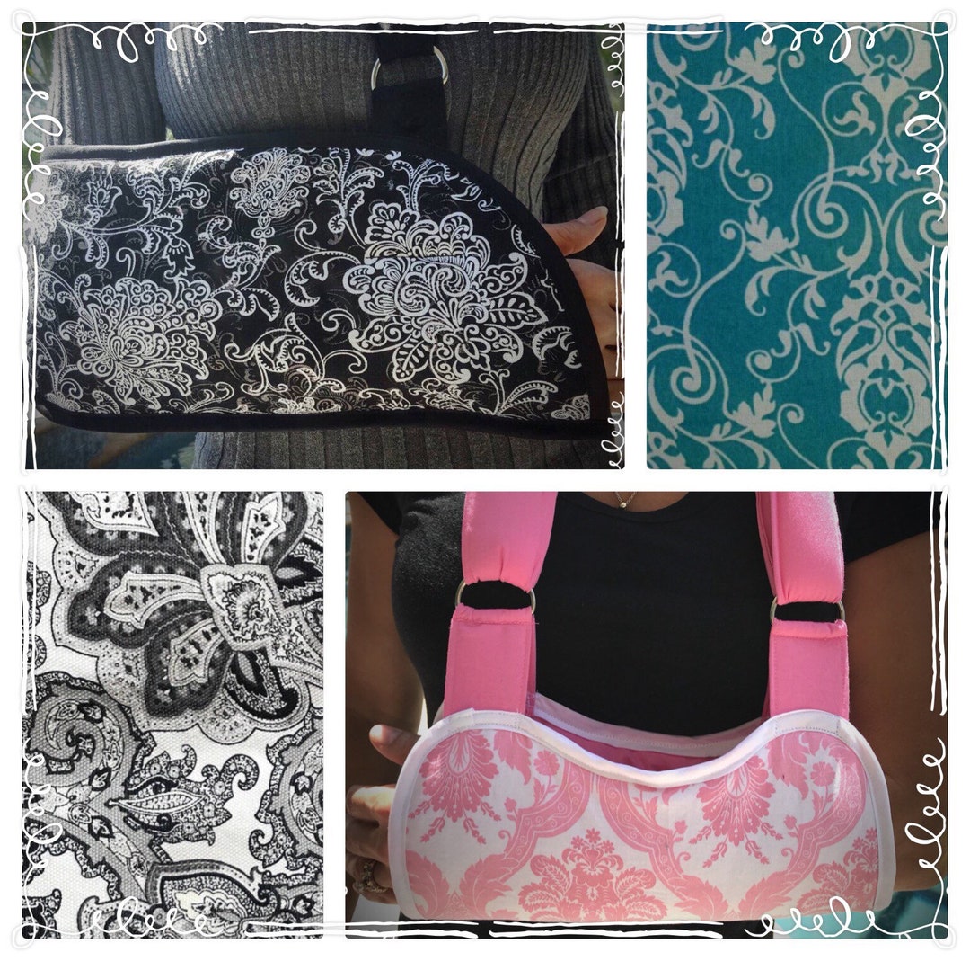 Arm Sling | Elegant Damask Floral Designer Arm Sling - Padded ...