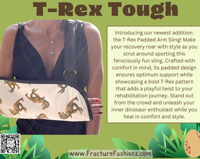 Arm Sling | T-rex Tough Arm Sling - Fun and Padded Dinosaur Arm Support ...