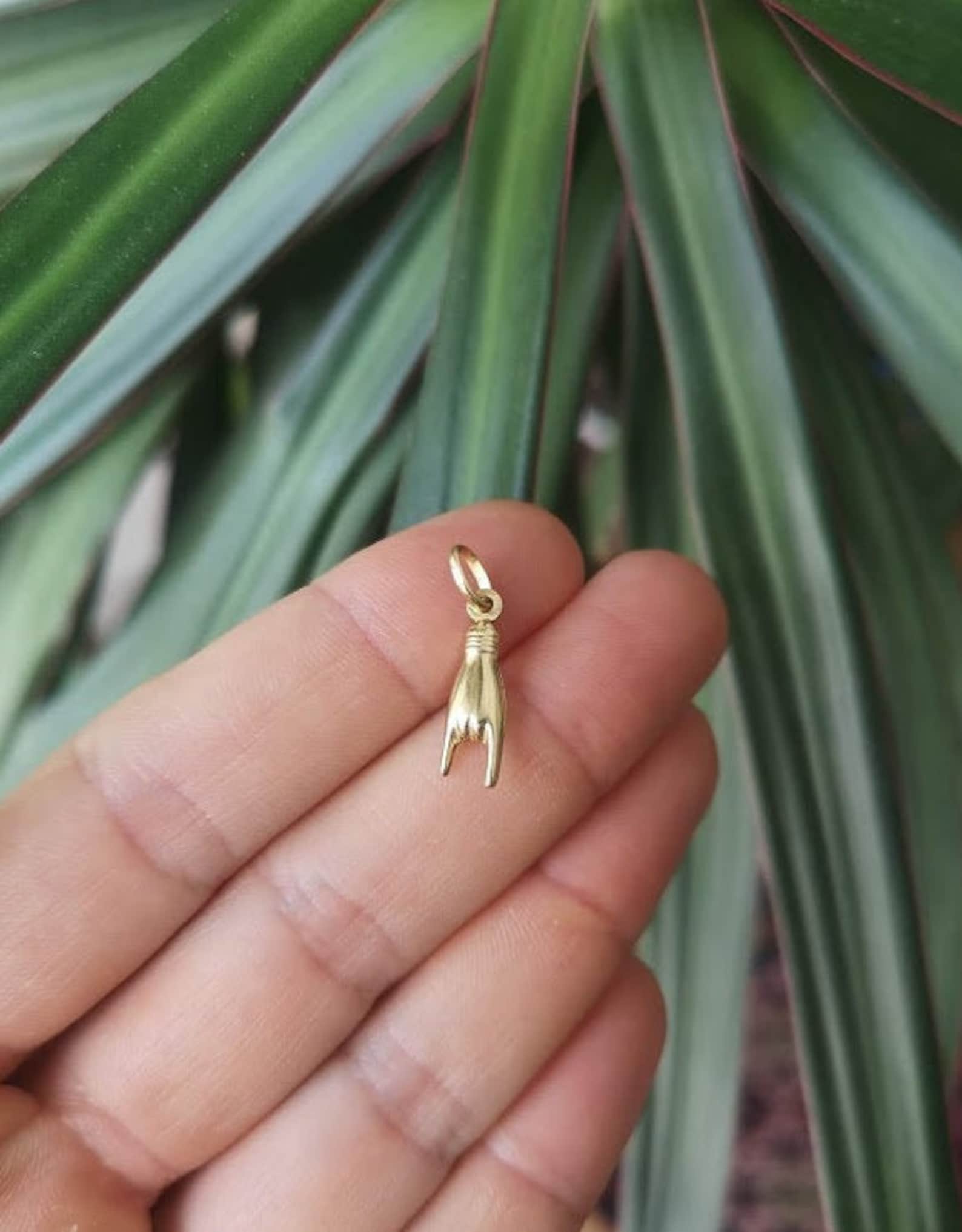 Mano Cornuto Charm - 14k and 10k Yellow Gold - Etsy