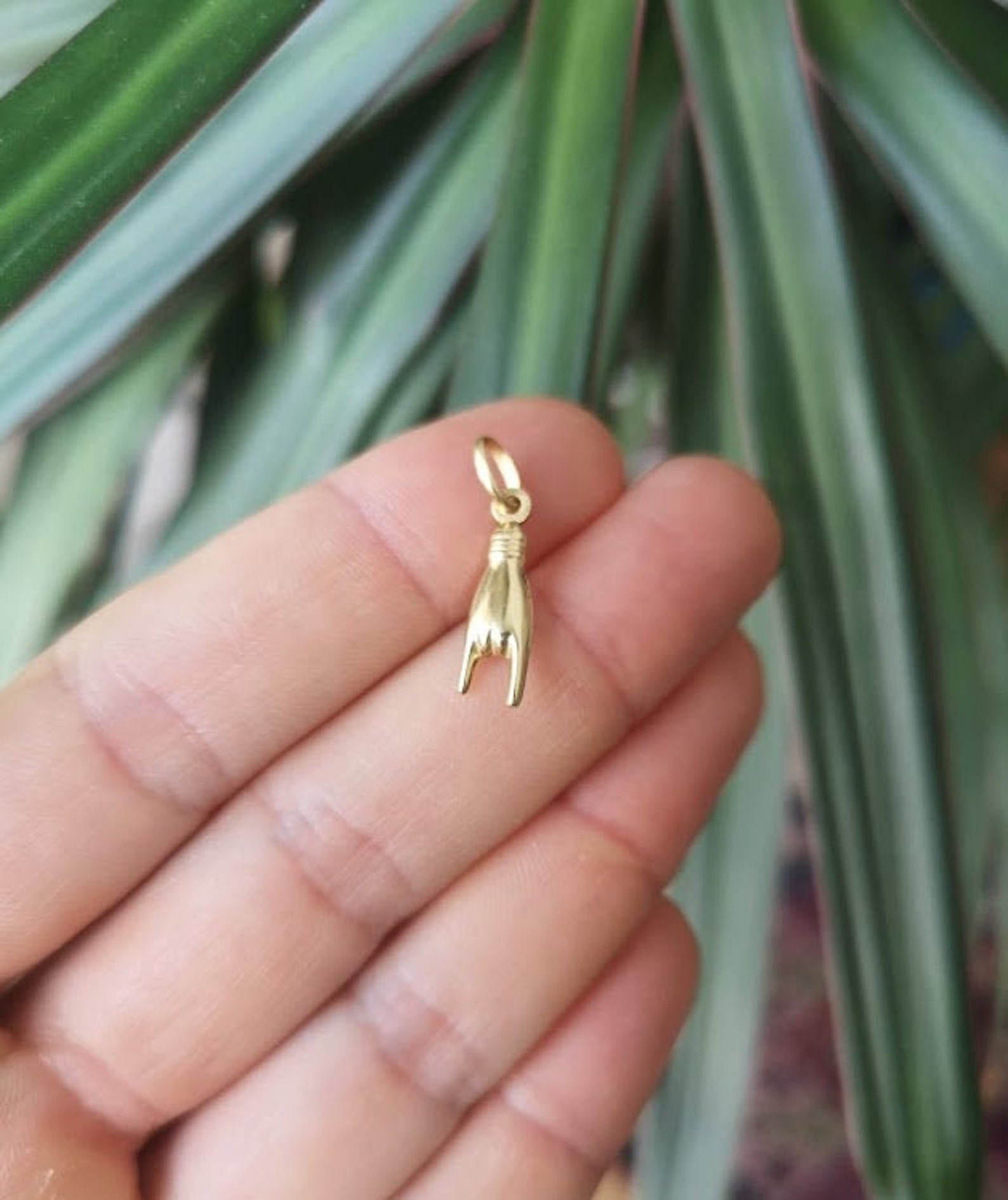 Mano Cornuto Charm 14k and 10k Yellow Gold - Etsy