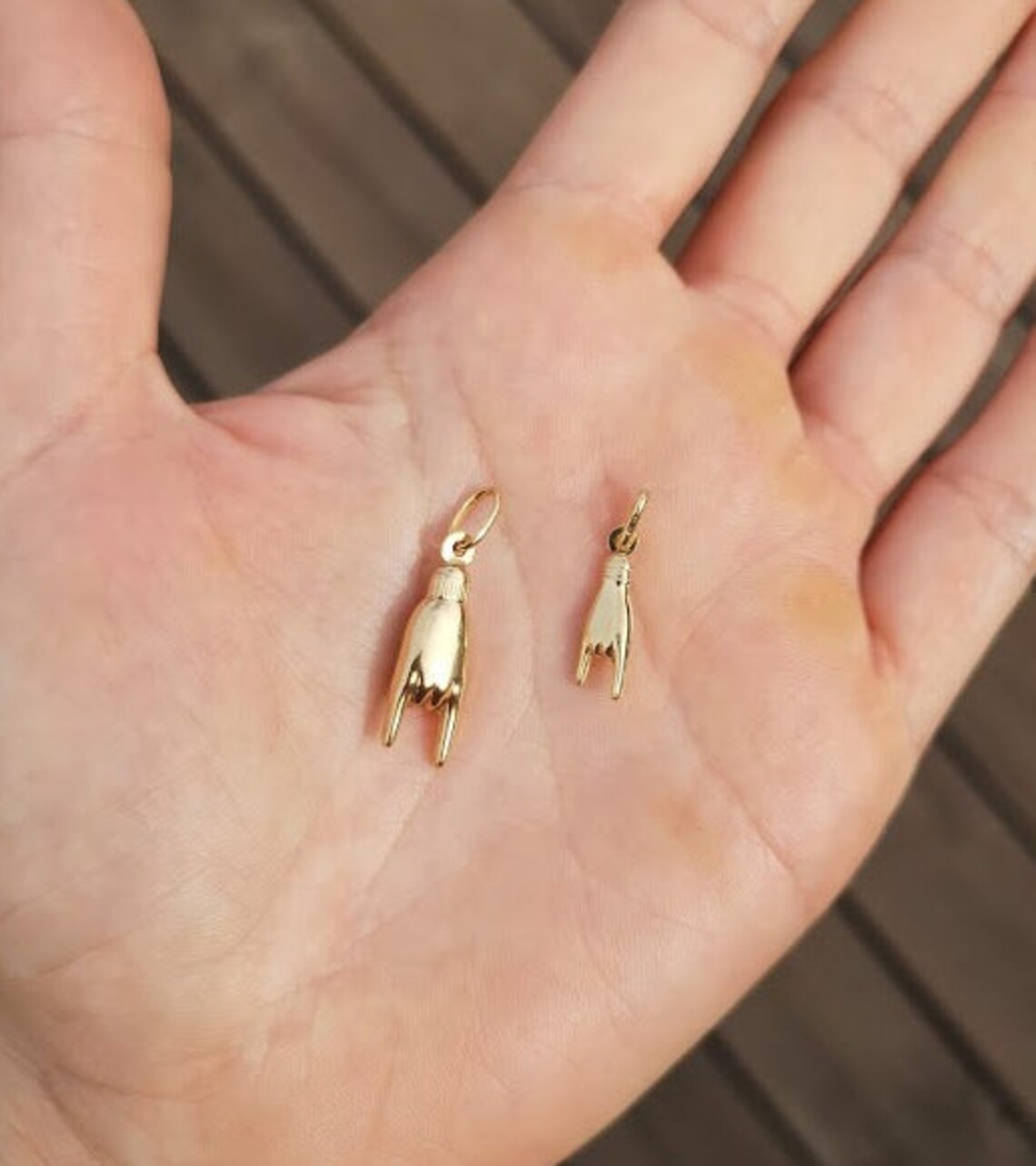 Mano Cornuto Charm 14k and 10k Yellow Gold - Etsy