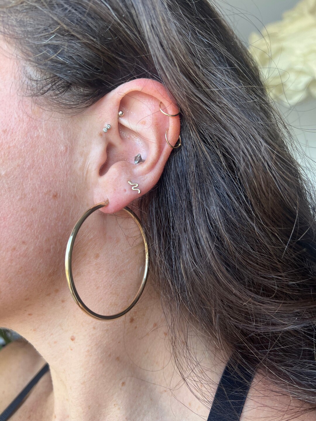 10K - 14K Yellow Gold Hoops | 50mm Large Gold Hoop Earrings | 2.5mm ...