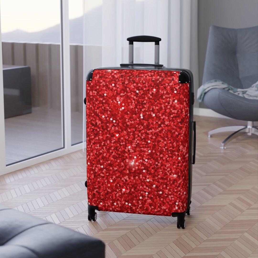 Red Glitter Hard Shell Luggage Spinner Locking Suitcases - Etsy