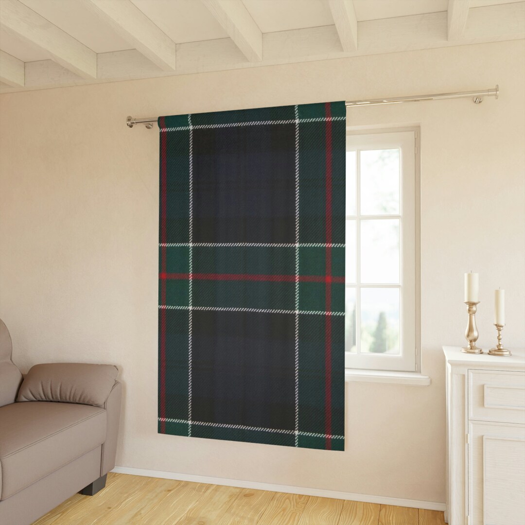 Calhoun Scottish Tartan Blue and Green Plaid Window Curtain - Etsy