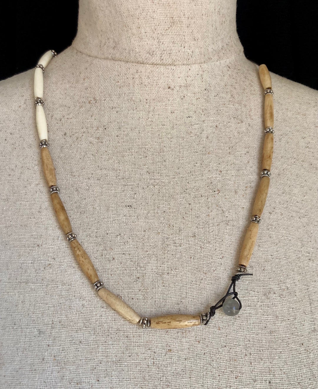 Native American Inspired Authentic Hair Pipe Bone Bead Necklace. - Etsy