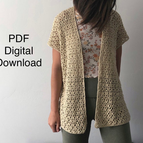 The Summer Path Cardigan PDF DIGITAL DOWNLOAD Crochet Pattern - Etsy