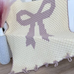 The Clara Throw PDF DIGITAL DOWNLOAD Crochet Pattern, Cute Bow C2C ...