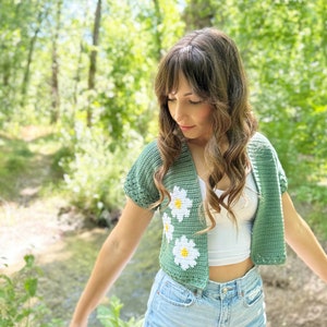 The Daisy Day Cardigan PDF DIGITAL DOWNLOAD Crochet Pattern, Cute Daisy ...