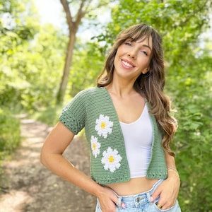 The Daisy Day Cardigan PDF DIGITAL DOWNLOAD Crochet Pattern, Cute Daisy ...