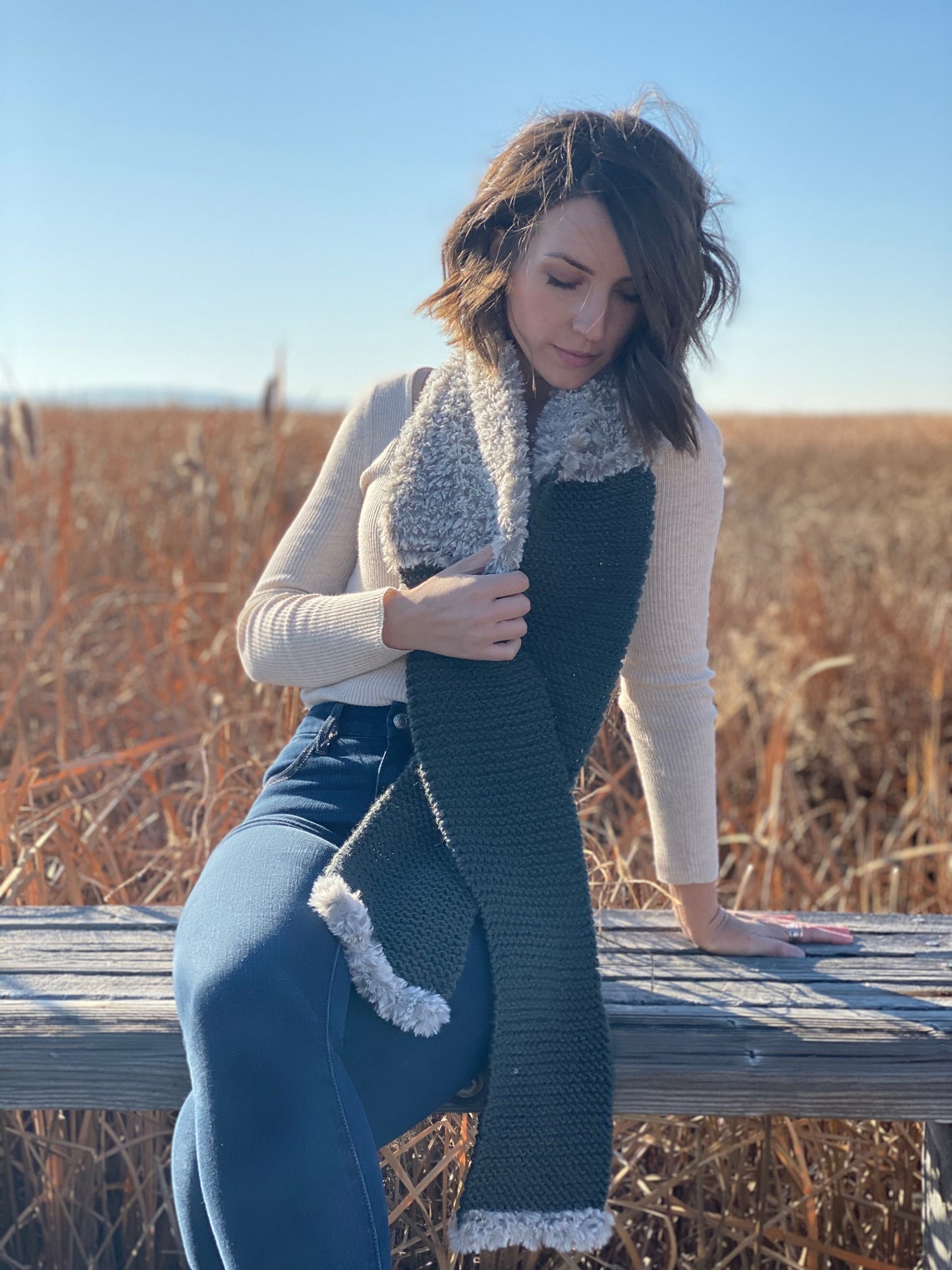 The Fab Faux Knit Scarf Pattern PDF DIGITAL DOWNLOAD, Faux Fur Knit ...