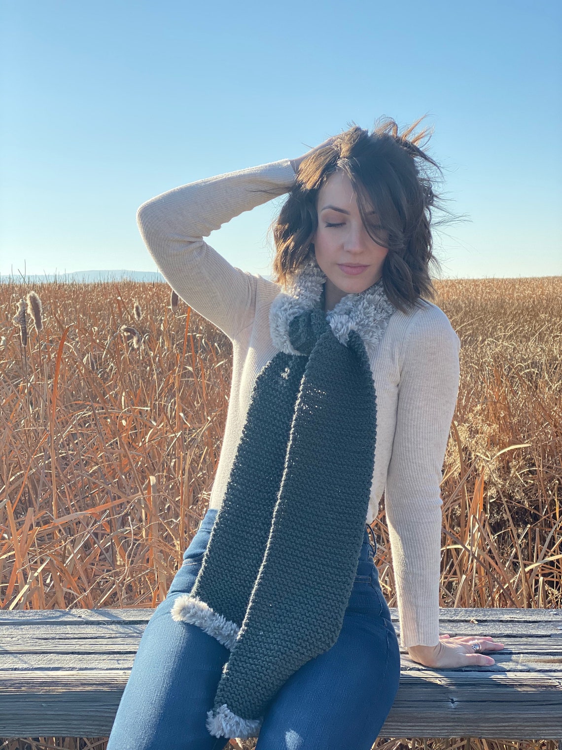 The Fab Faux Knit Scarf Pattern PDF DIGITAL DOWNLOAD, Faux Fur Knit ...