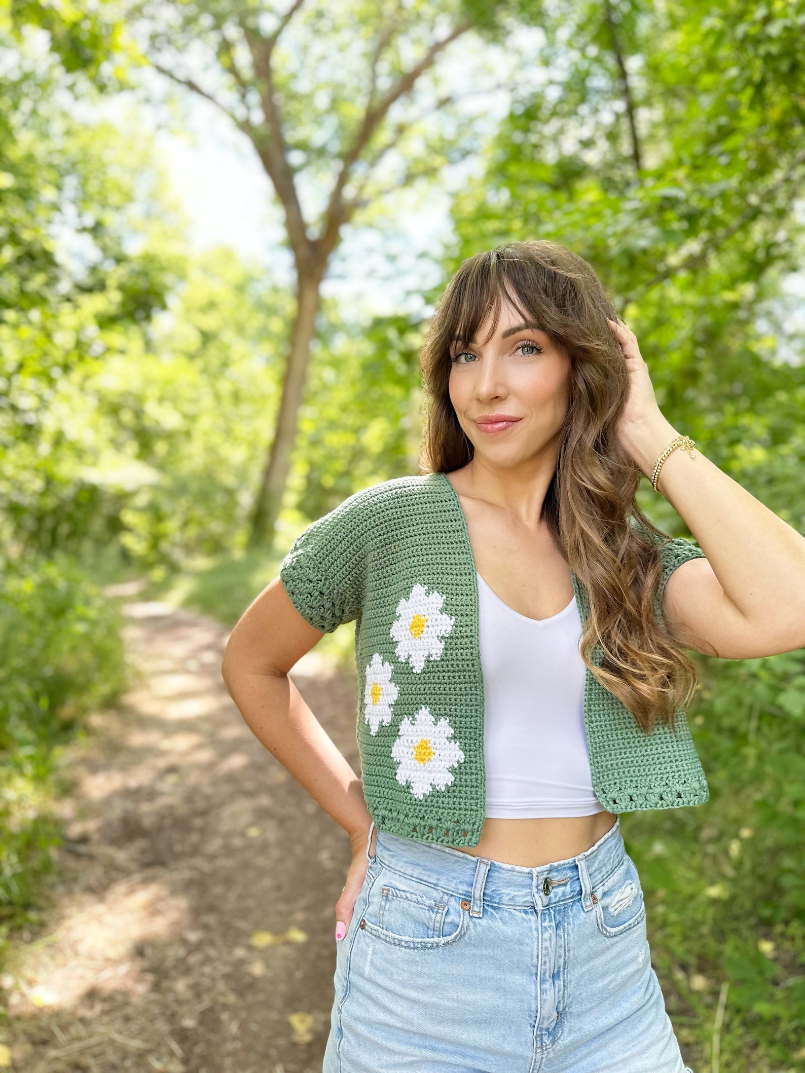 The Daisy Day Cardigan PDF DIGITAL DOWNLOAD Crochet Pattern, Cute Daisy ...