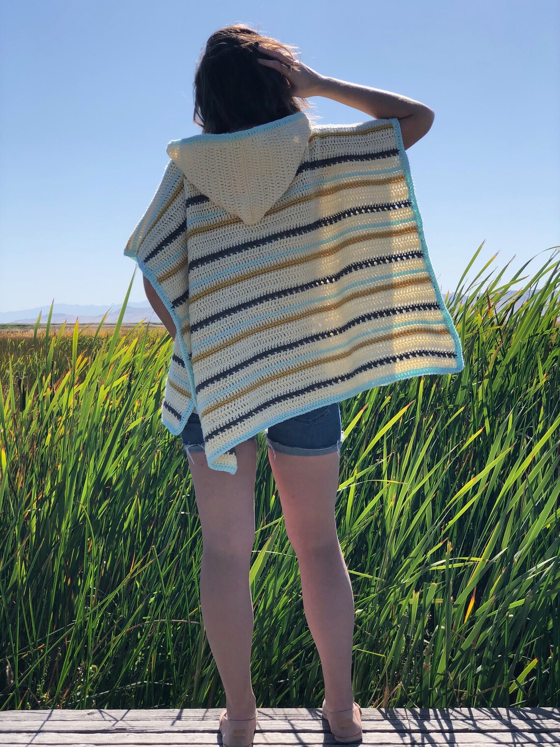 The Cross Stripe Poncho PDF DIGITAL DOWNLOAD Crochet Pattern - Etsy