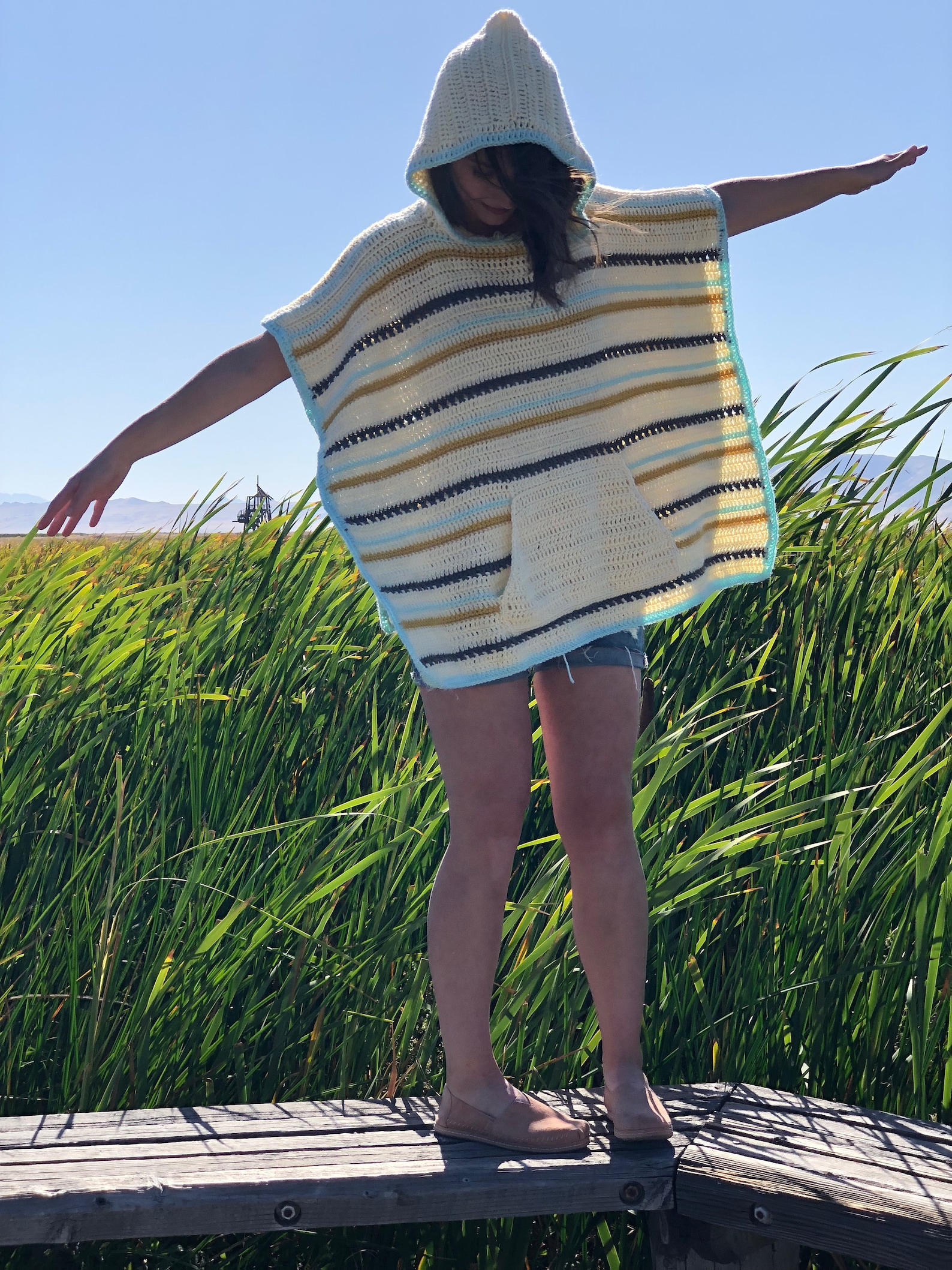 The Cross Stripe Poncho PDF DIGITAL DOWNLOAD Crochet Pattern - Etsy