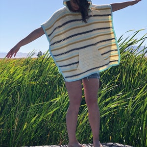 The Cross Stripe Poncho PDF DIGITAL DOWNLOAD Crochet Pattern, Women's ...