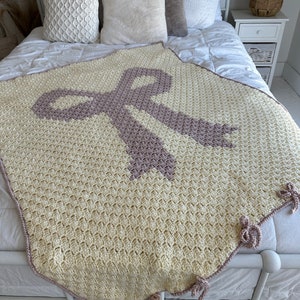 The Clara Throw PDF DIGITAL DOWNLOAD Crochet Pattern, Cute Bow C2C ...