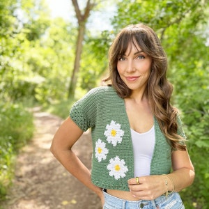 The Daisy Day Cardigan PDF DIGITAL DOWNLOAD Crochet Pattern, Cute Daisy ...