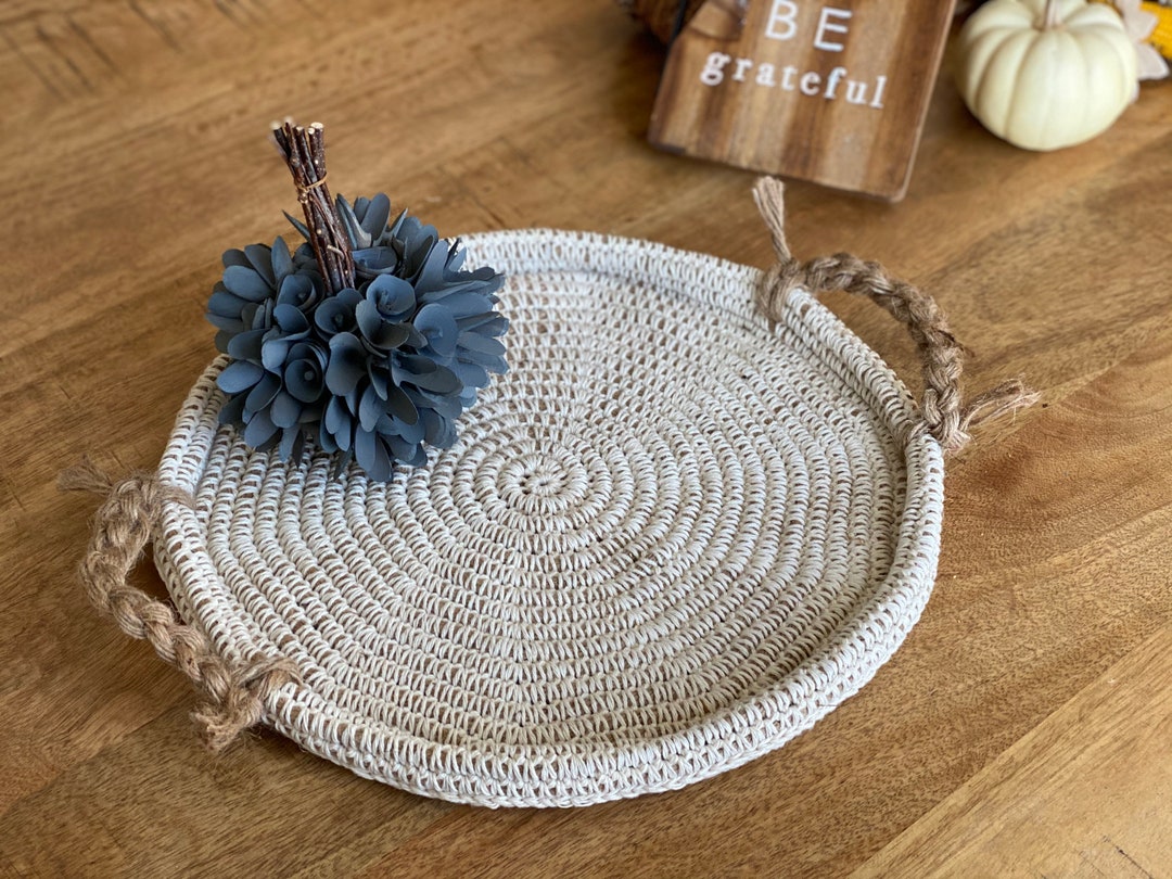 Jute Cord Tray PDF DIGITAL DOWNLOAD Crochet Pattern, Crochet Rope Tray ...