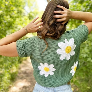 The Daisy Day Cardigan PDF DIGITAL DOWNLOAD Crochet Pattern, Cute Daisy ...