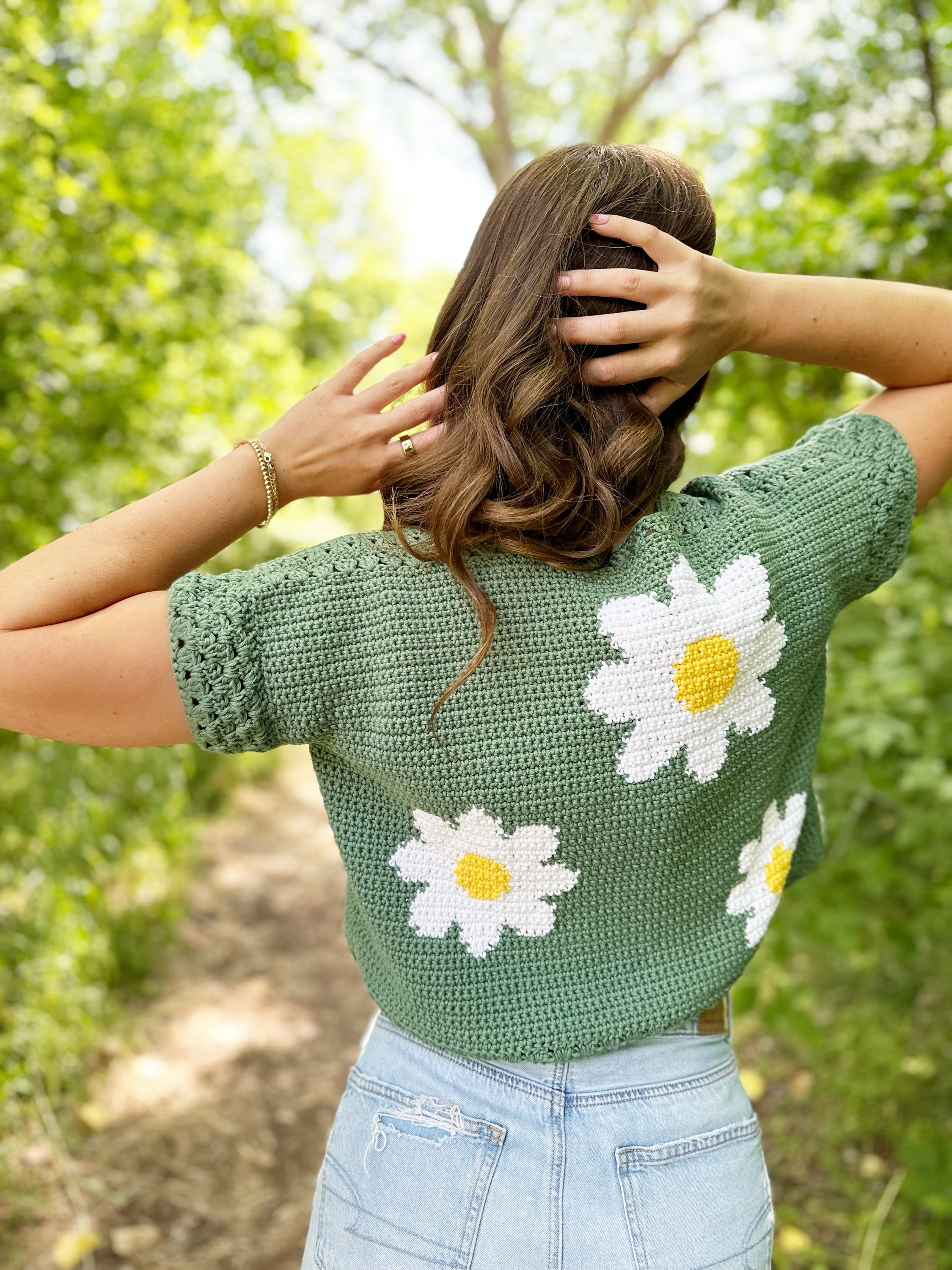 The Daisy Day Cardigan PDF DIGITAL DOWNLOAD Crochet Pattern, Cute Daisy ...