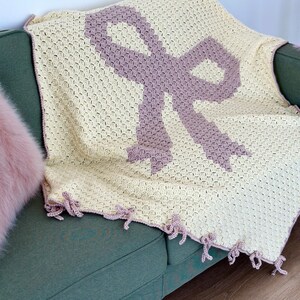 The Clara Throw PDF DIGITAL DOWNLOAD Crochet Pattern, Cute Bow C2C ...