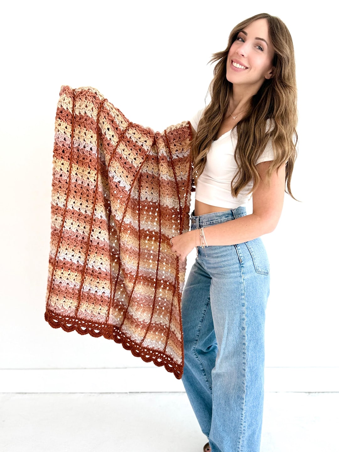 The Strata Sunrise Throw PDF DIGITAL DOWNLOAD Crochet Pattern, Cozy ...