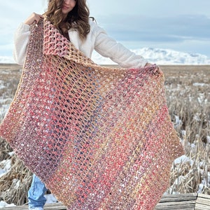 The Mountain Sunrise Throw PDF DIGITAL DOWNLOAD Crochet Pattern, Super ...