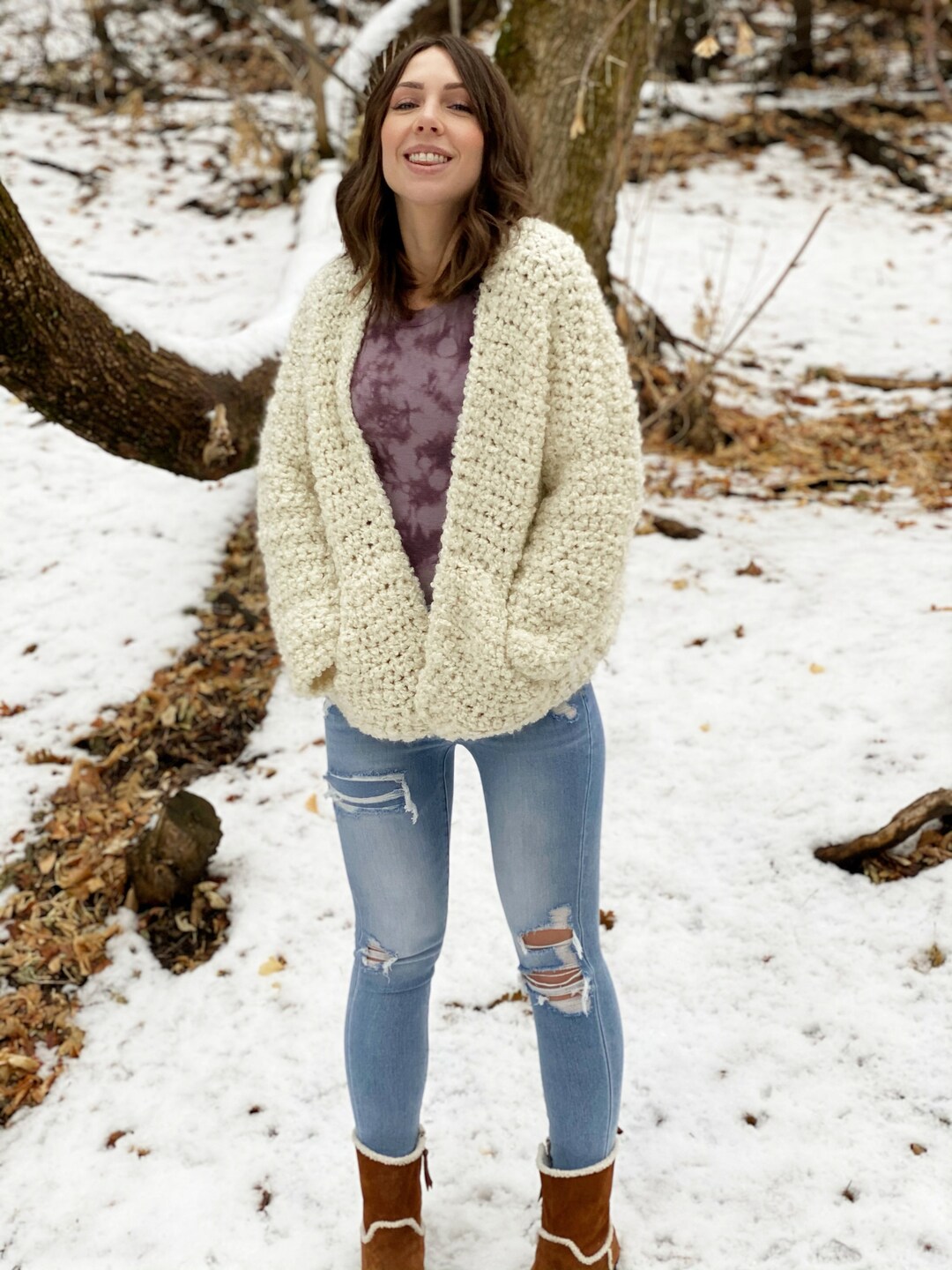 The Snowcap Cardigan PDF DIGITAL DOWNLOAD Crochet Pattern, Women's ...