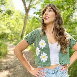The Daisy Day Cardigan PDF DIGITAL DOWNLOAD Crochet Pattern, Cute Daisy ...