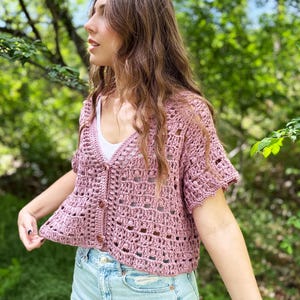 The Boxy Blooms Cardigan PDF DIGITAL DOWNLOAD Crochet Pattern, Cropped ...