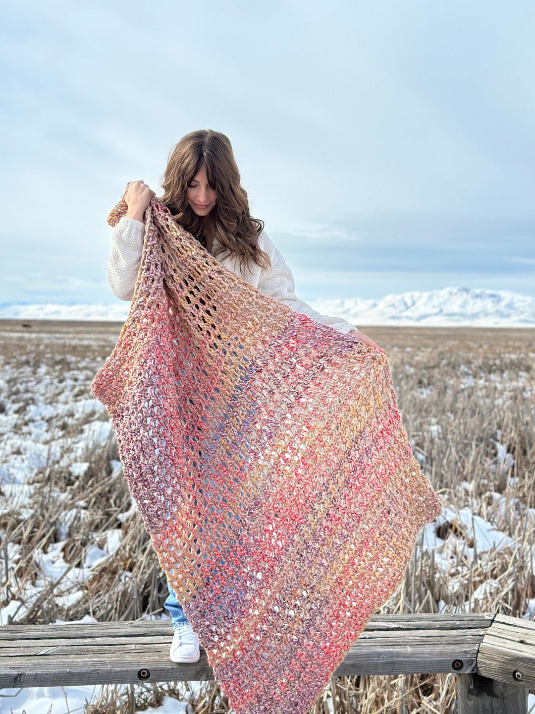 The Mountain Sunrise Throw PDF DIGITAL DOWNLOAD Crochet Pattern, Super ...