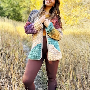 The Echoes Cardigan PDF DIGITAL DOWNLOAD Crochet Pattern, Long and Cozy Crochet Sweater, Women's ...