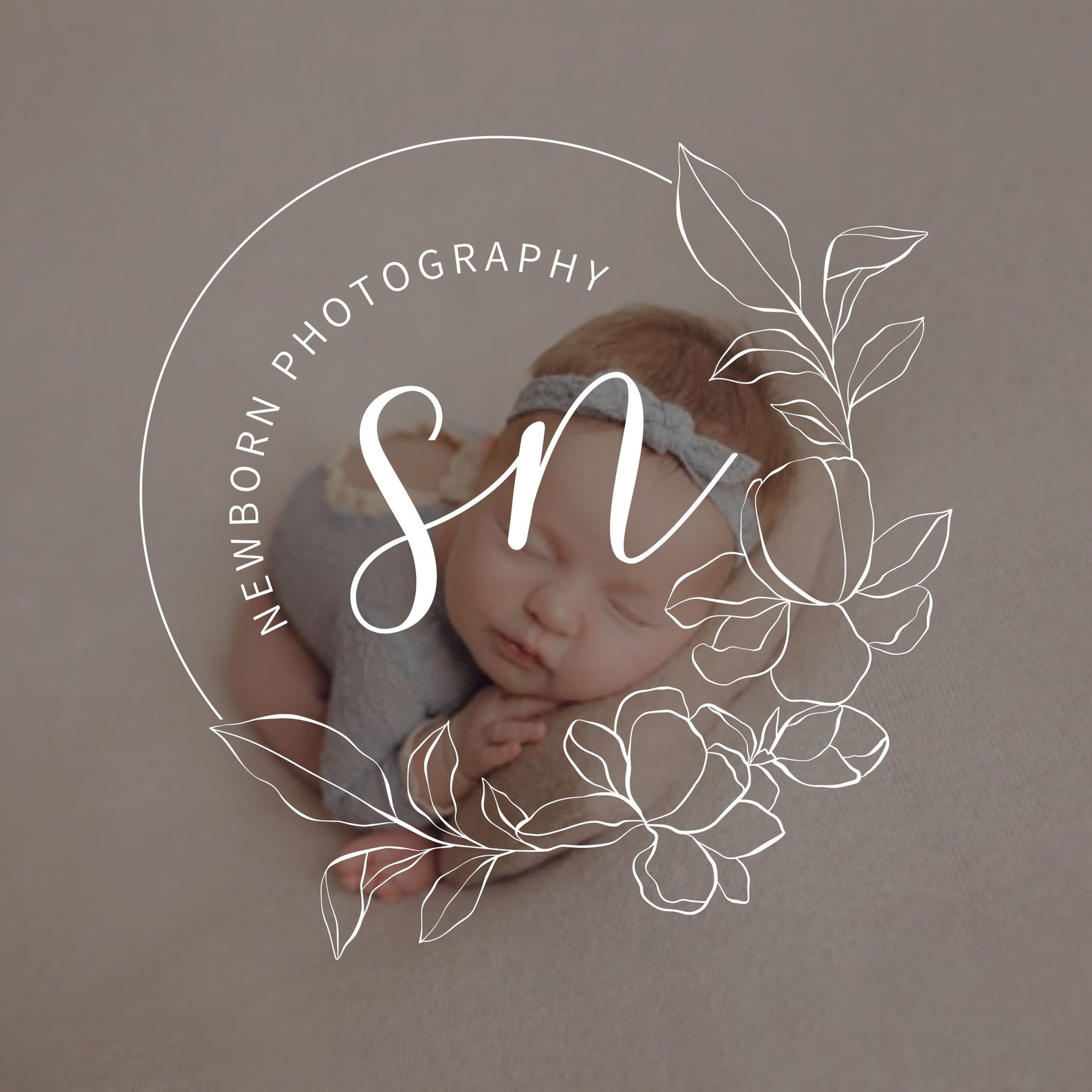 Newborn Photography Logo,editable Logo,inmediate Download,edit Yourself ...