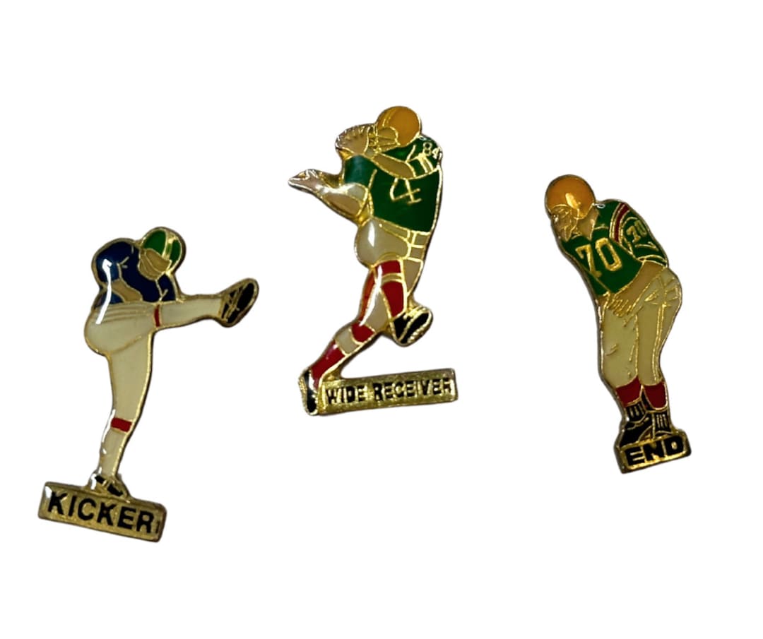 Vintage Football Player Enamel Pins | Sports Positions Collectible - Etsy
