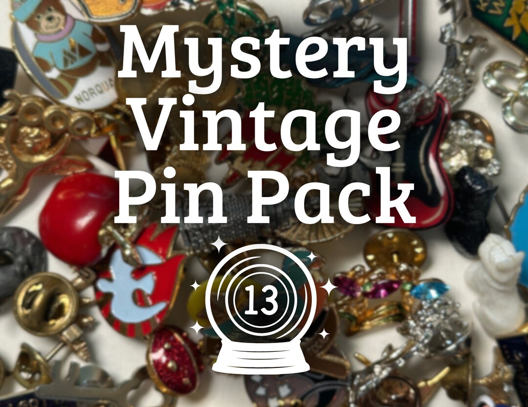 Mystery Vintage Enamel Pin Bundle - Curated Surprise Set of 3 - Retro ...