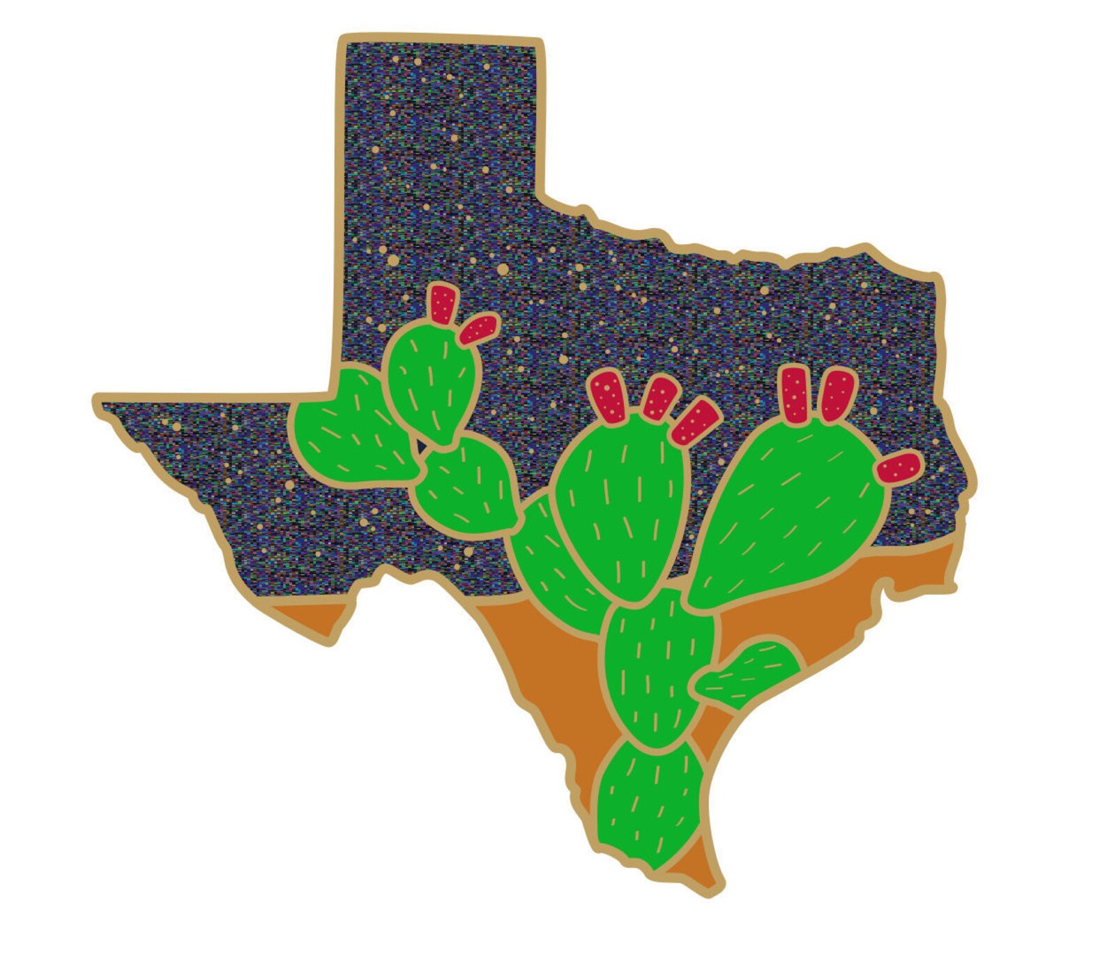 Texas Cactus Enamel Pin the Stars at Night, Prickly Pear State Backpack ...