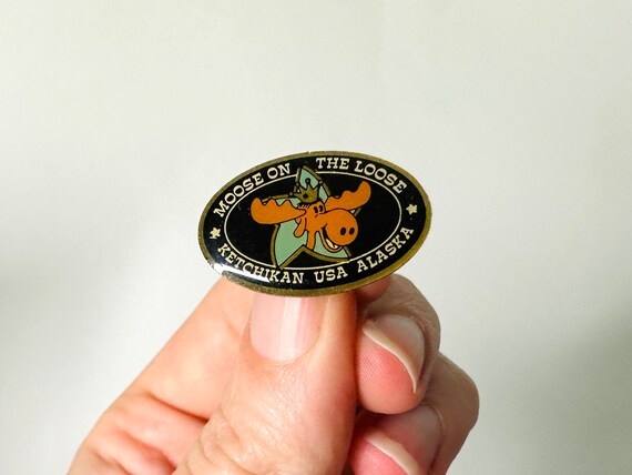 Ketchikan Alaska Pin | Vintage Moose on the Loose Bad… - Gem