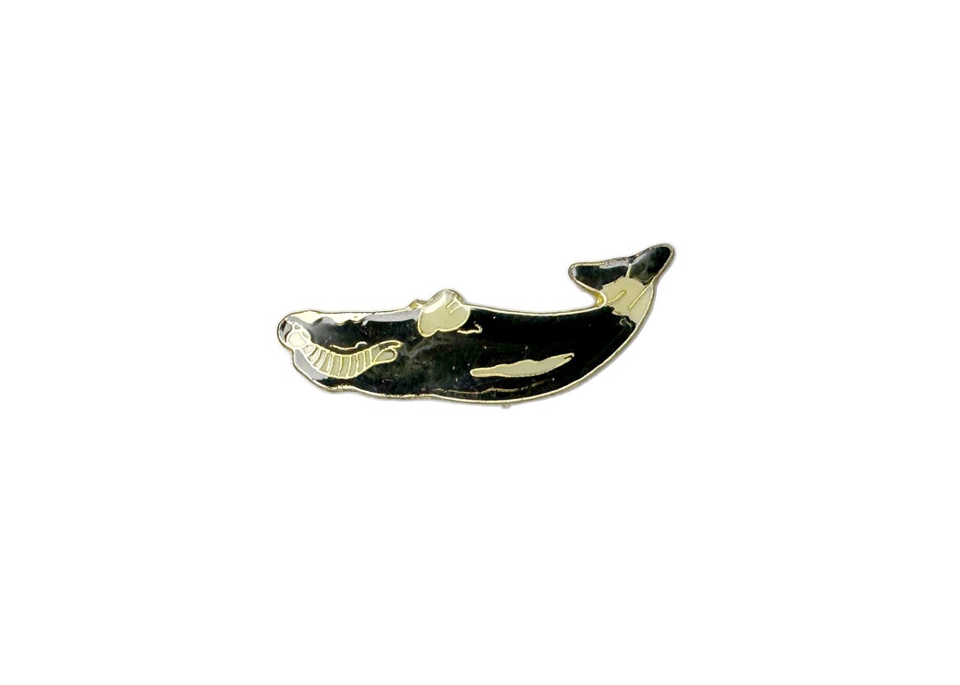 Humpback Whale Pin Vintage Enamel Lapel Badge - Etsy