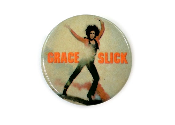 Grace Slick Button Vintage Jefferson Airplane Pin | Etsy