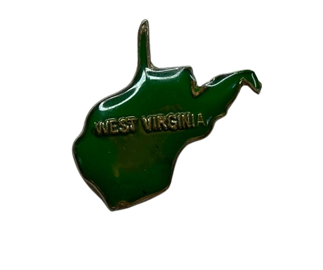 Vintage West Virginia State Pin – Green Enamel Souvenir Lapel Badge - Etsy