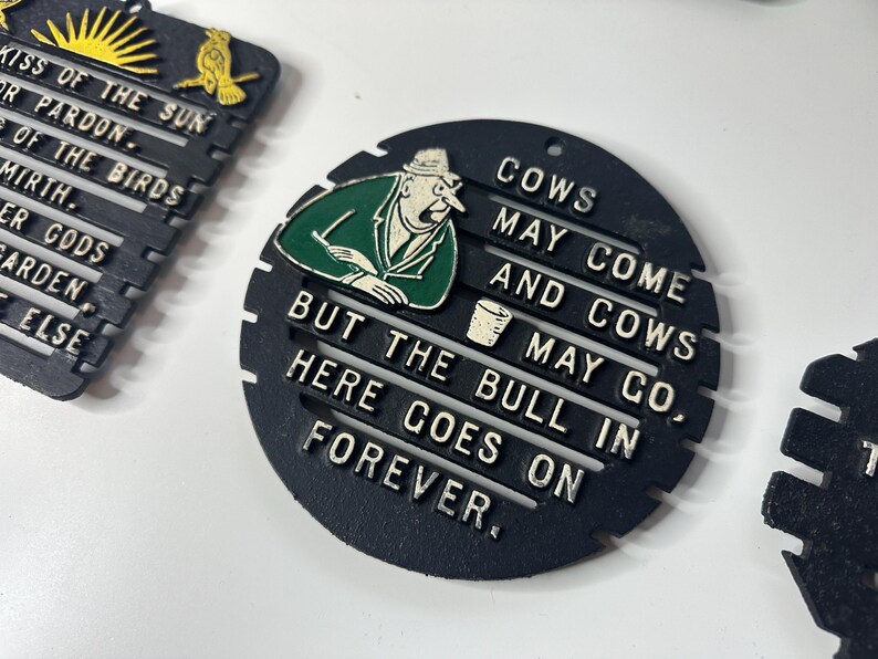 Vintage Trivets | Funny Cast Aluminum Kitchen Decor, Kitsch Wall ...