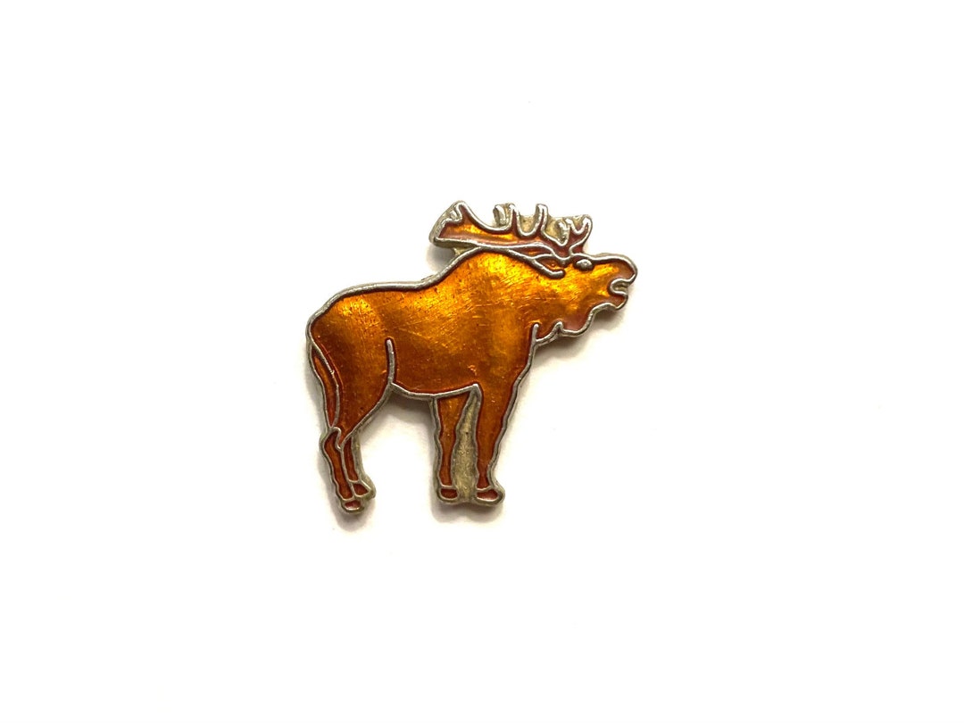 Vintage Moose Enamel Lapel Pin | Wildlife Hat Tack | Retro Gorpcore ...