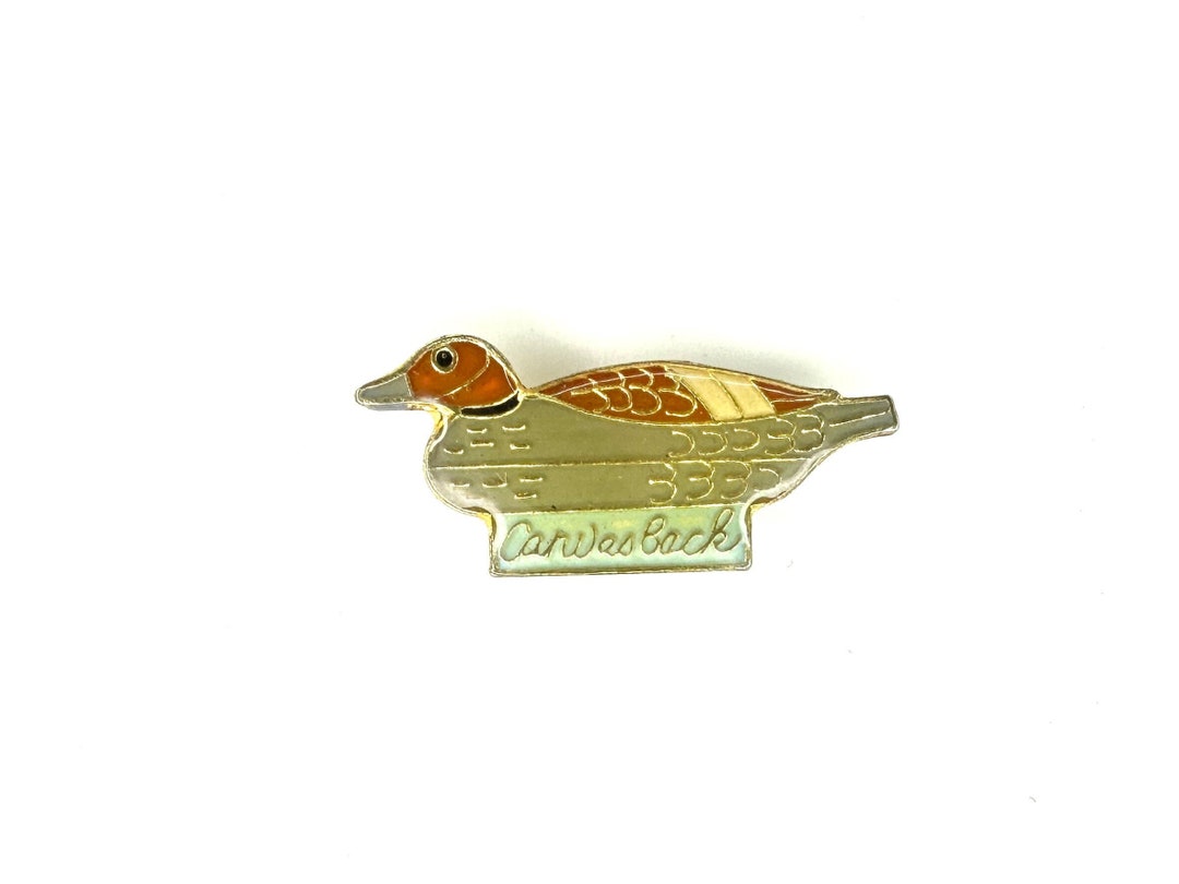 Canvasback Duck Lapel Pin, Vintage Enamel Bird Pin, Retro Waterfowl ...