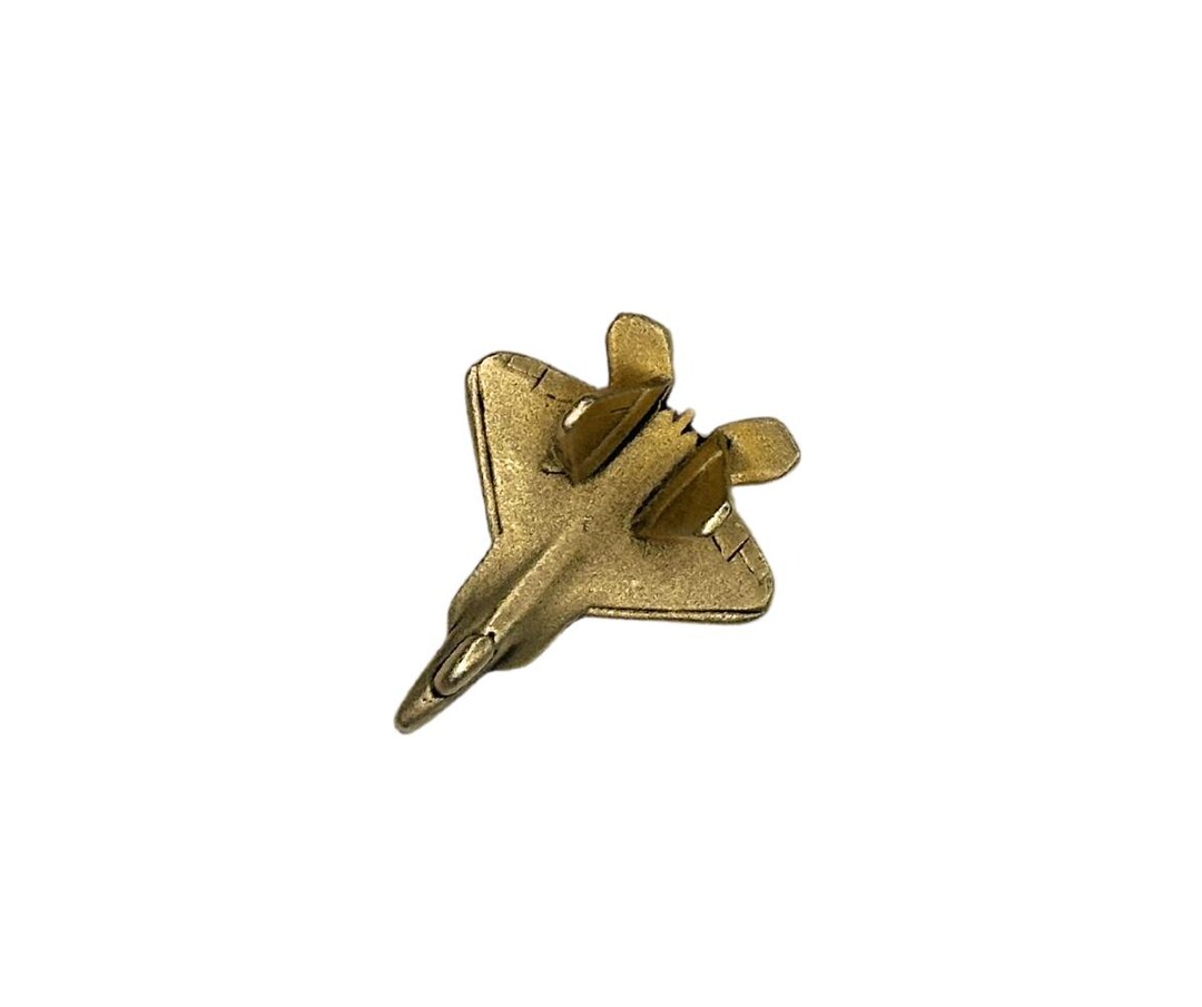 Airplane Fighter Jet Pin | Vintage Gold Tone Aviation Badge | Gift for ...