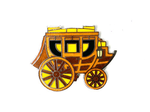 Coach Carriage Pin | Vintage Western Wagon Enamel Bad… - Gem