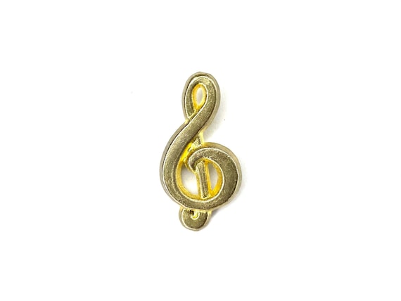 Treble Clef Pin Vintage Music Note Button Retro 80s - Etsy